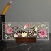 Flower Custom Name Plate for Desk, Customized Acrylic Plate Gift for ...