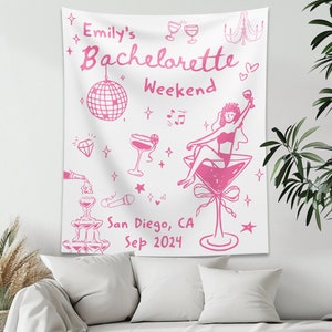 Custom Location Bachelorette Tapestry, Beach Bachelorette Banner ...
