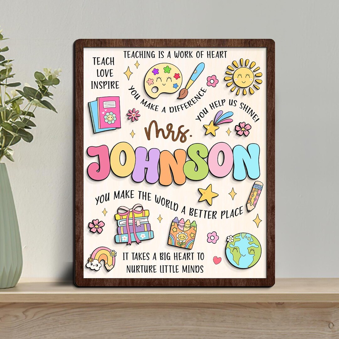 Custom Teacher Wooden Sign, Teacher Appreciation Gifts, Teacher ...