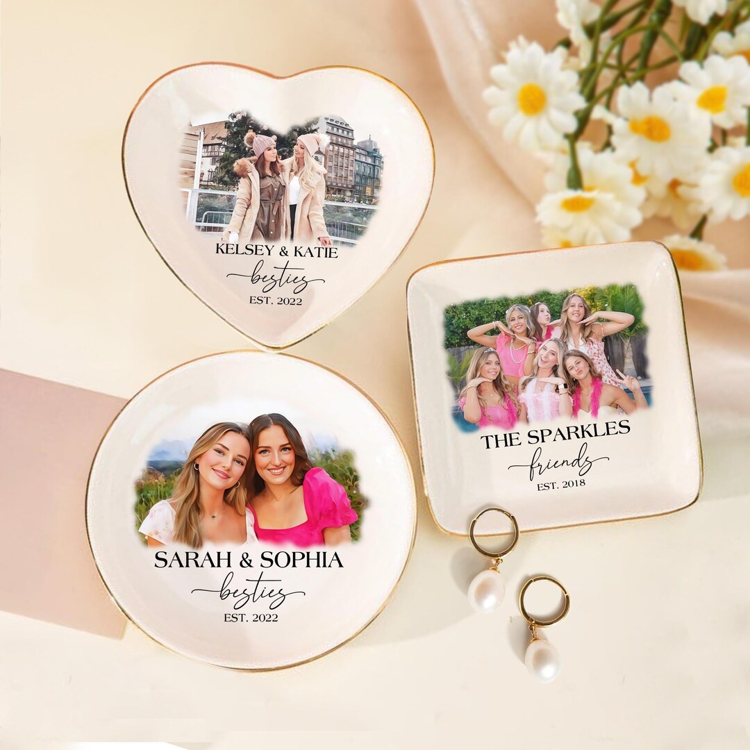 Custom Bestie Photo Trinket Dish, Best Friend Gifts, Friendship Ring ...
