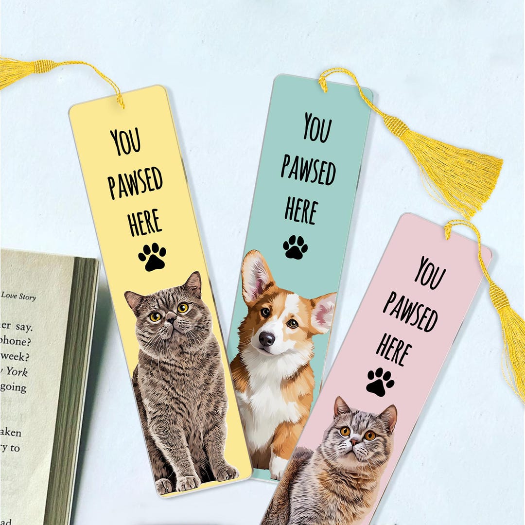 Custom Pet Photo Bookmark Gifts for Book Lovers, Personalized Pet ...