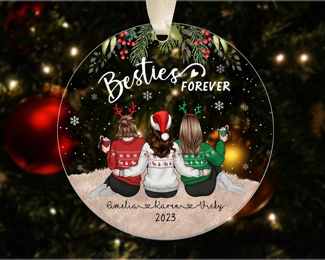 Custom Best Friend Ornament, BFF Christmas Ornament, Besties Forever ...