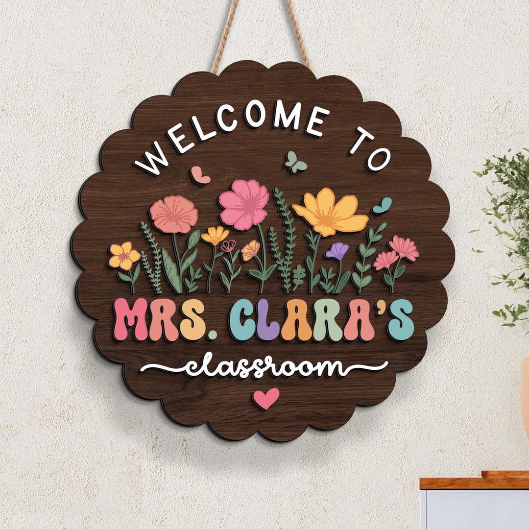 Personalized Gift for Teacher, Custom Teacher Name Sign, 3D Teacher ...