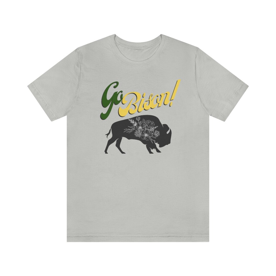 Unisex Go Bison Floral Short Sleeve Tee, North Dakota - Etsy