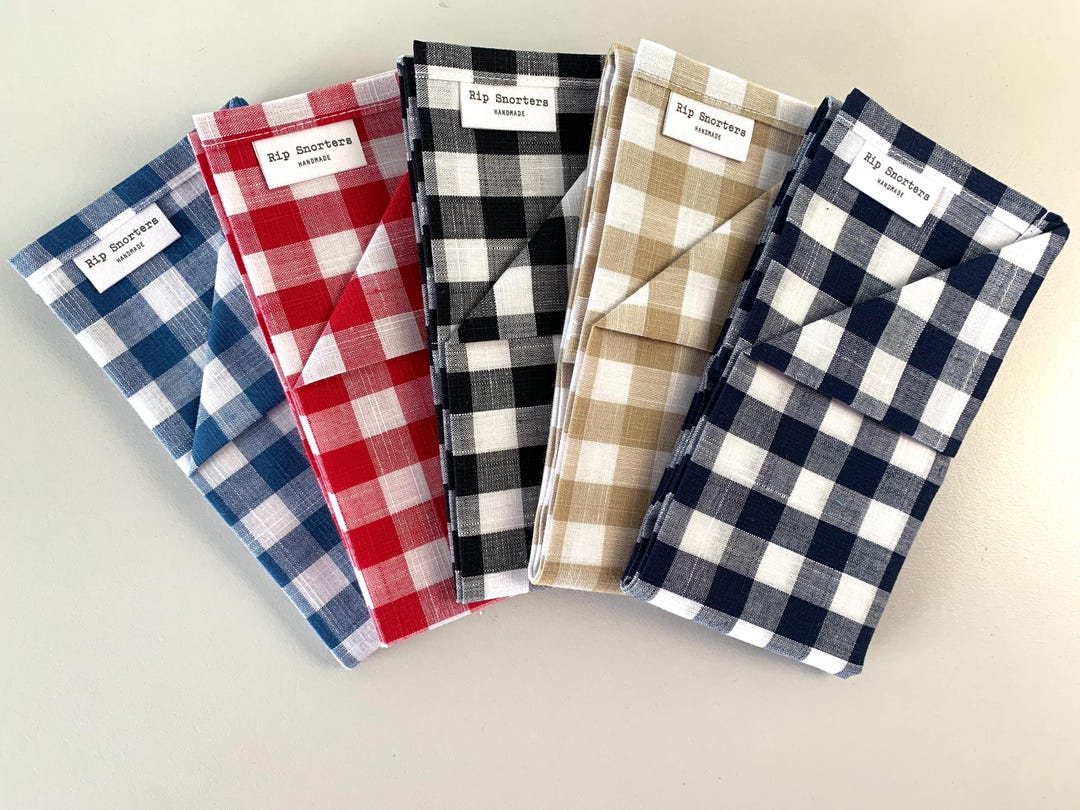Check Checkered Gingham LARGE Handkerchief Men and Women Rip Snorter ...
