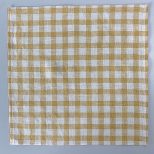 Linen Handkerchief SMALL Men and Women Brown Blue Navy Check Gingham ...