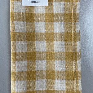 Linen Handkerchief SMALL Men and Women Brown Blue Navy Check Gingham ...