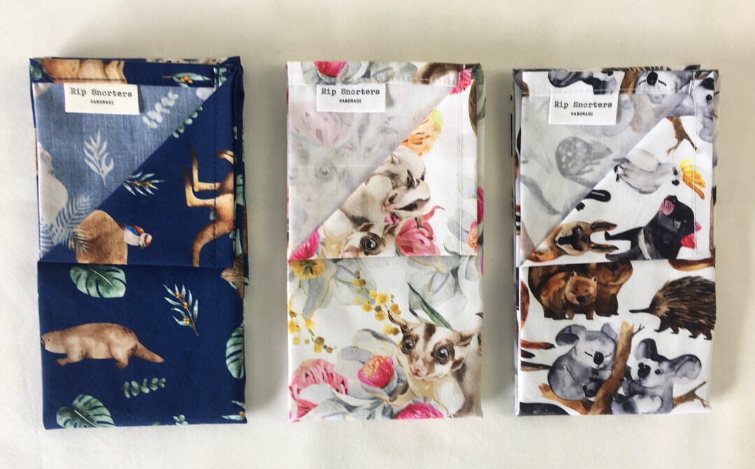 Australian Animals Handkerchief Mens Womens. LARGE Cotton. Kangaroo ...