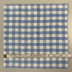 Linen Handkerchief SMALL Men and Women Brown Blue Navy Check Gingham ...
