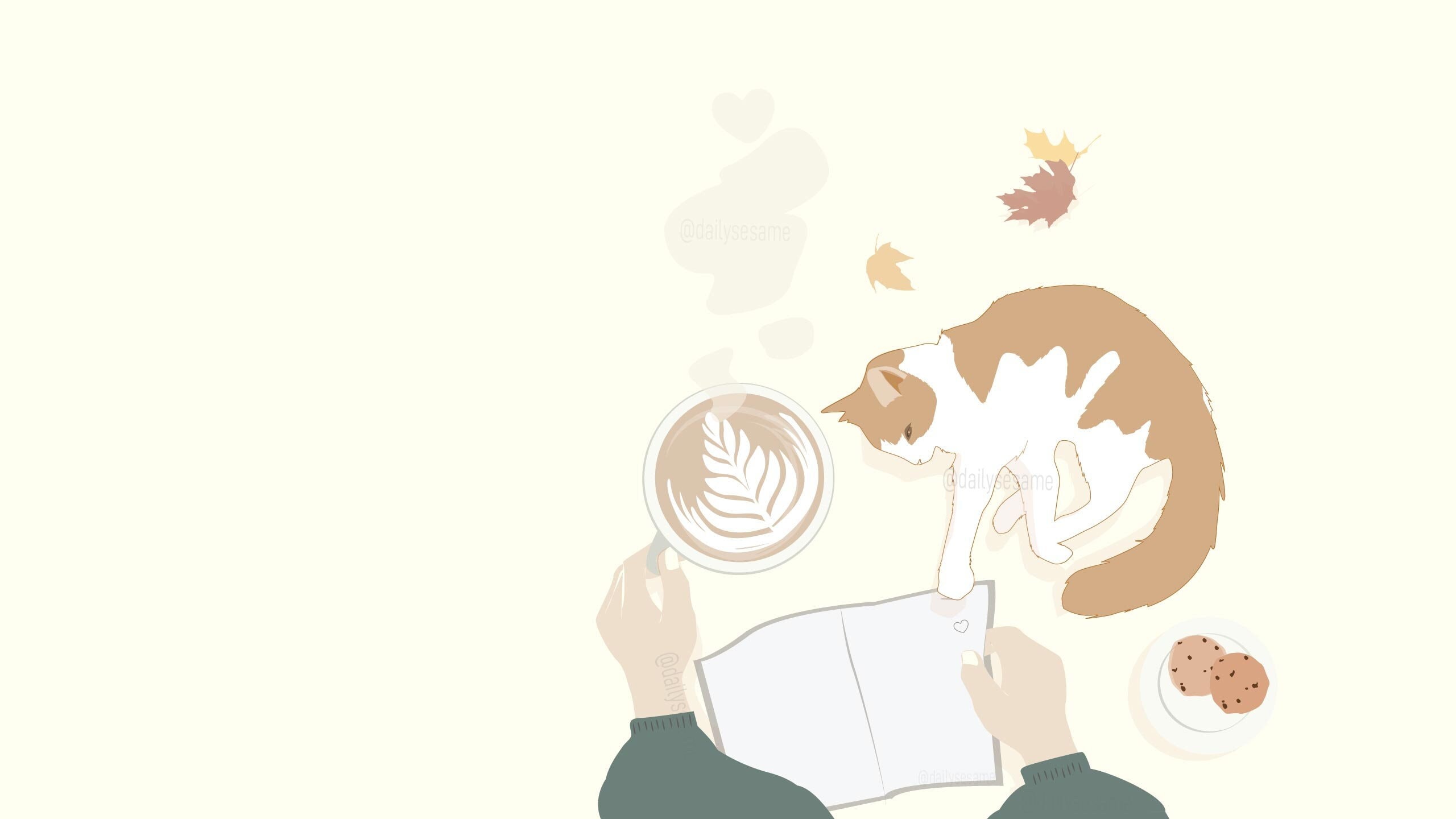 Cat & Coffee Fall Laptop, PC, Computer Desktop and iPad Wallpaper ...