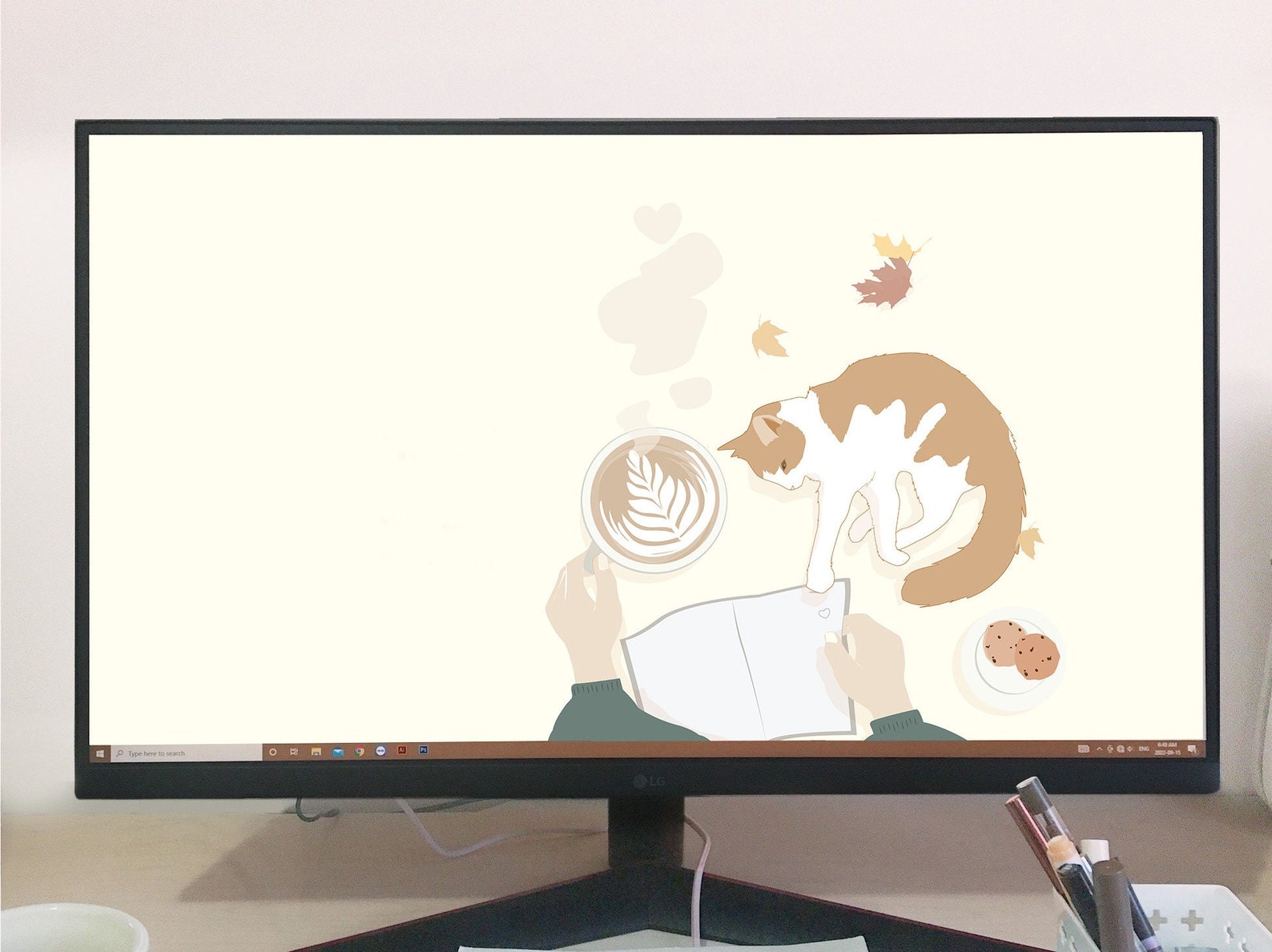 Cat & Coffee Fall Laptop, PC, Computer Desktop and iPad Wallpaper ...