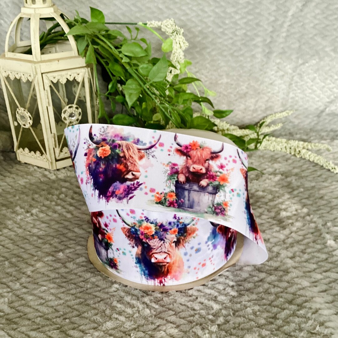 Highland Cow Western 3 Inch Grosgrain Ribbon - Etsy