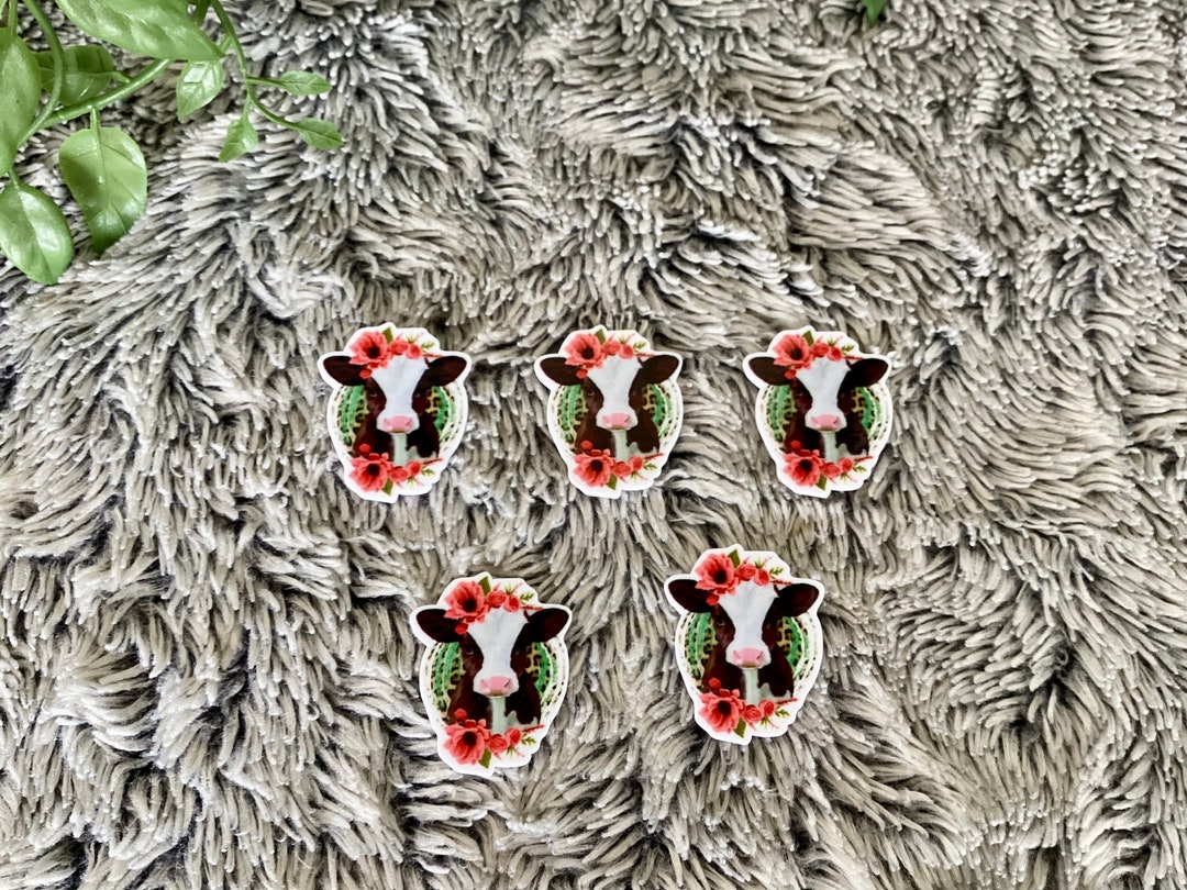 Floral Wester Cow Flat Back Resin - Etsy