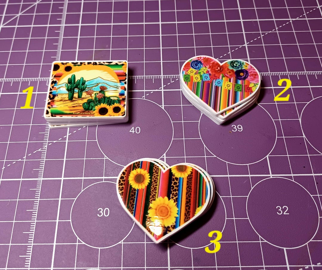 Western Small Flat Back Resins for Bows and Crafts. Sold in Packs of 5 ...