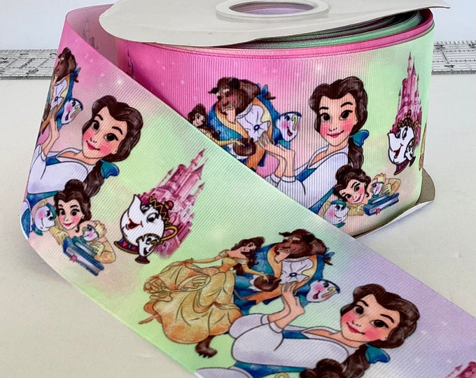 Bell Princess and the Beast Bell 3 Inch Gross Grain Ribbon Sold by the ...