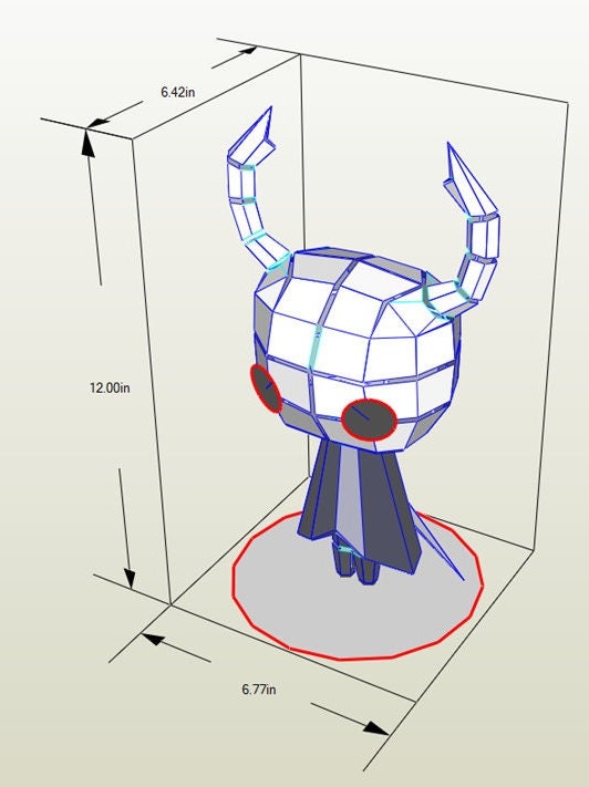 Hollow Knight Papercraft Figurine Beginner-friendly Low Poly Template ...