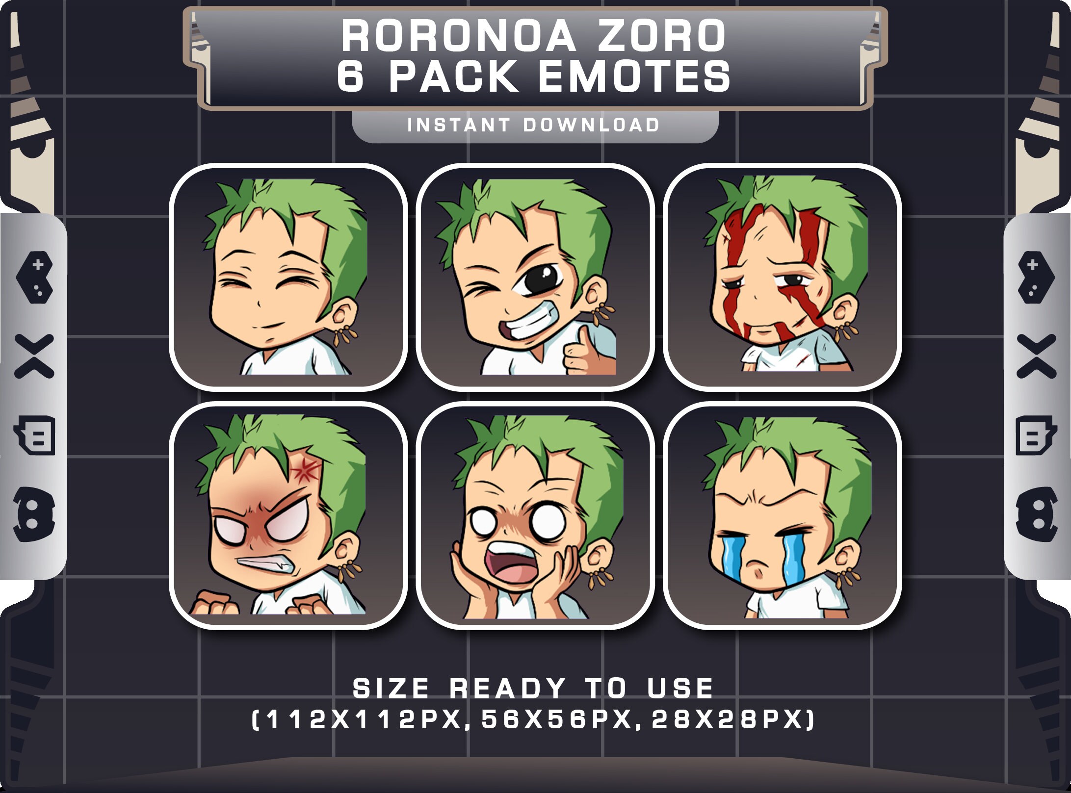 Roronoa Zoro Onepiece Emotes Twitch Emotes Stickers - Etsy Israel