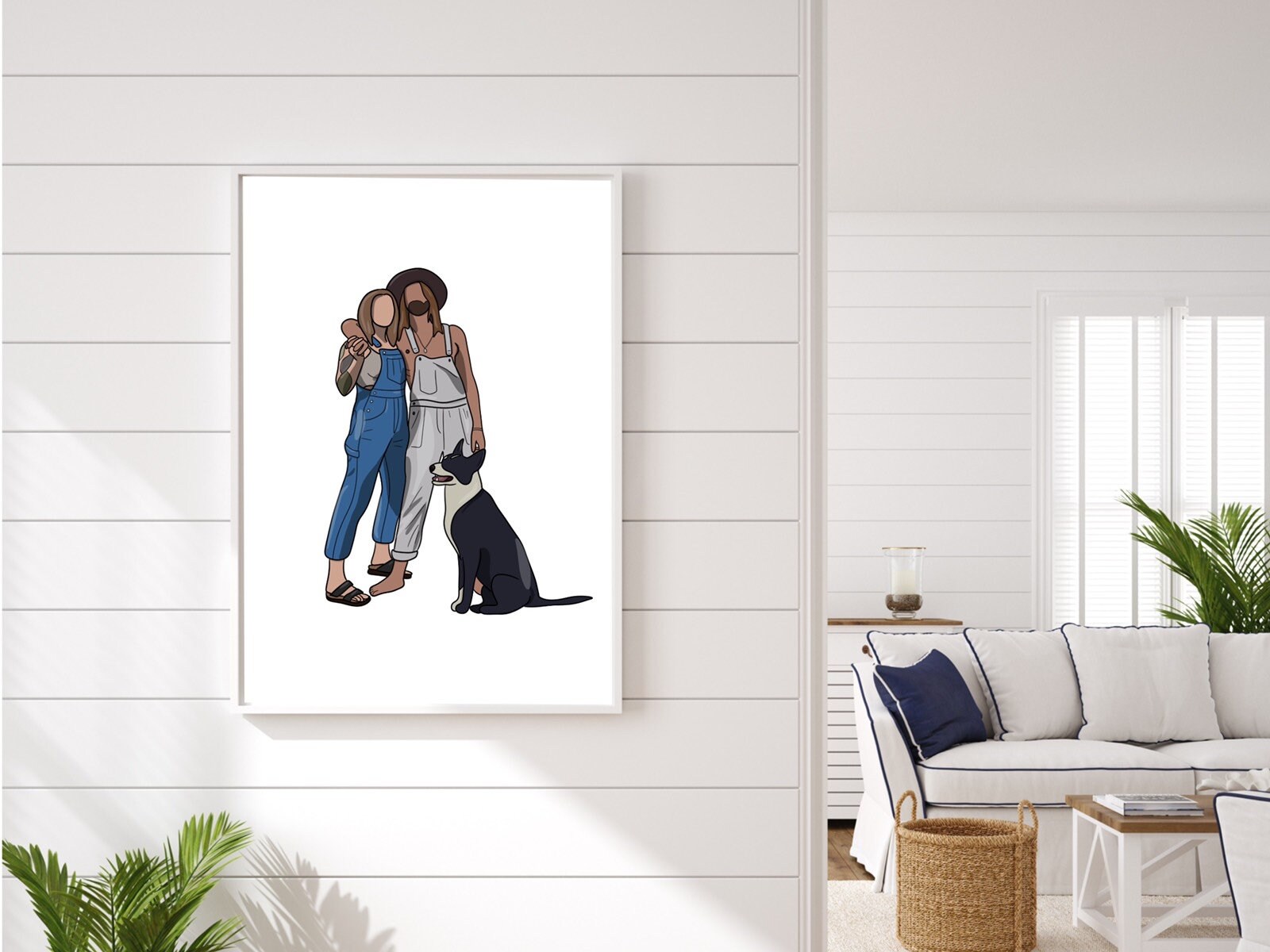 Faceless Portrait Minimalist Art Custom Portrait Digital Art Wedding ...