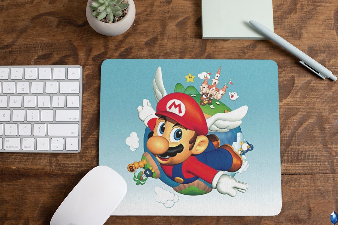 Super Mario Mouse Pad Non-slip Computer Gaming Laptop PC N64 Retro NES ...