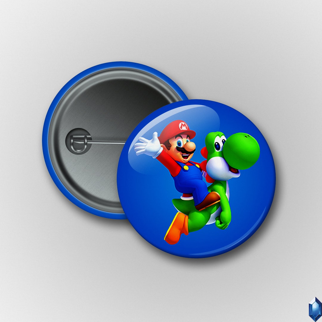 Super Mario & Yoshi Pin Buttons Badge Magnet 1.25in Video Game NES 2022 ...