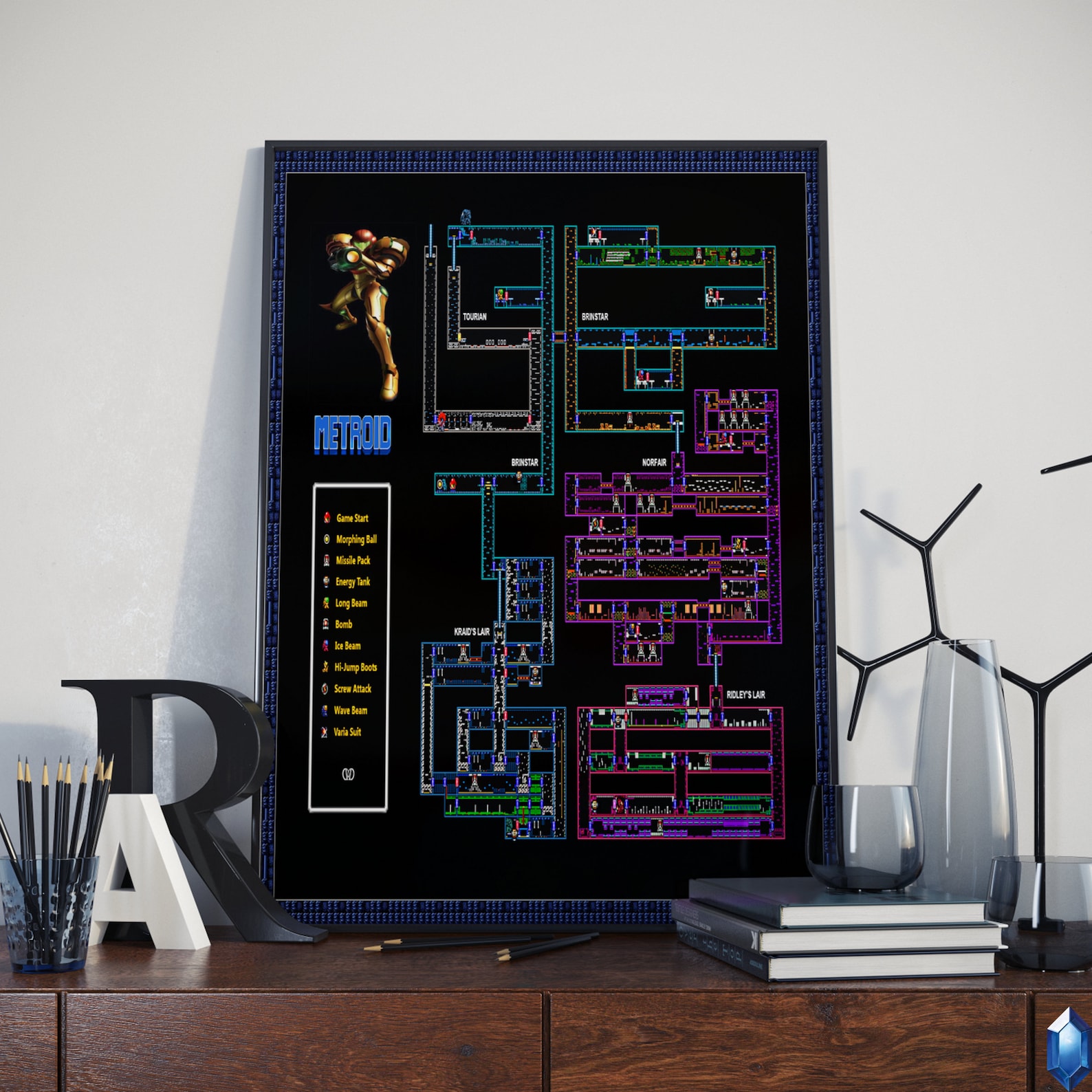 Metroid NES Map 11 X 17 Poster Glossy Print - Etsy
