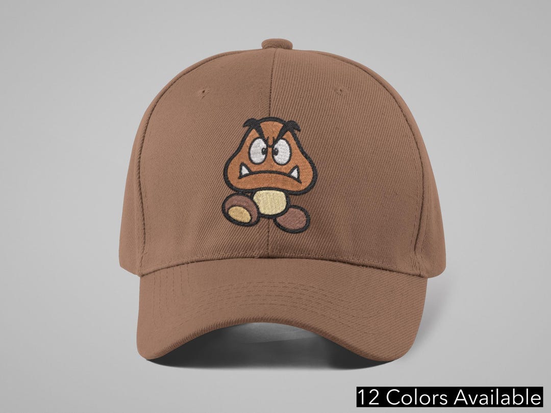 Goomba Hat Adjustable Gamer Colors SMB1 Retro Mario Video Games Luigi ...