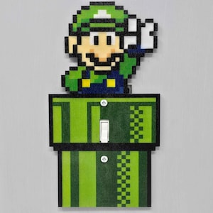 Mario Pipe Light Switch Cover SMB1 Luigi Video Games Kids SNES Retro ...
