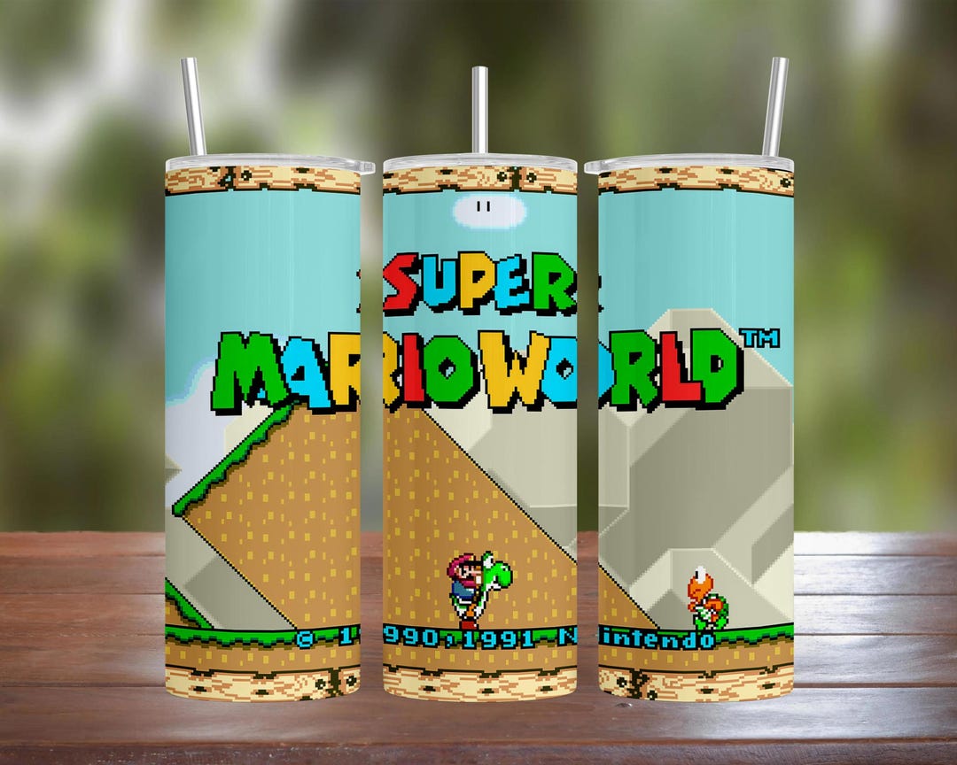 Super Mario World Opening 20oz 30oz Stainless Steel Tumbler Straw Lid ...