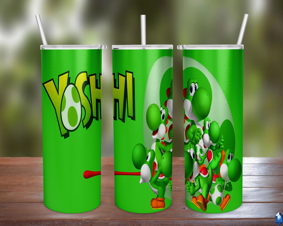 Yoshi 20oz 30oz Stainless Steel Tumbler Straw Lid Video Games - Etsy