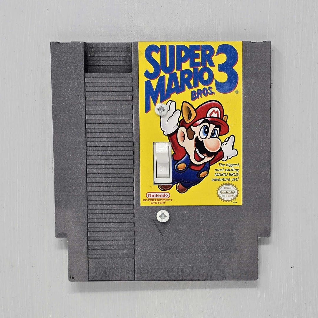 SMB3 NES Cartridge Video Games Light Switch Kids Zelda Jackal Home ...