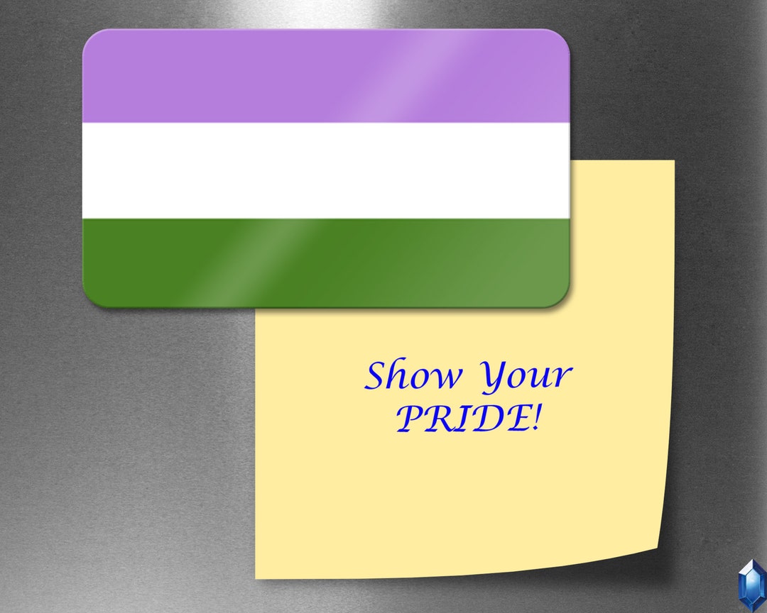 Genderqueer Pride Flag Fridge Magnet LGBTQIA+ Community Show Your Love ...