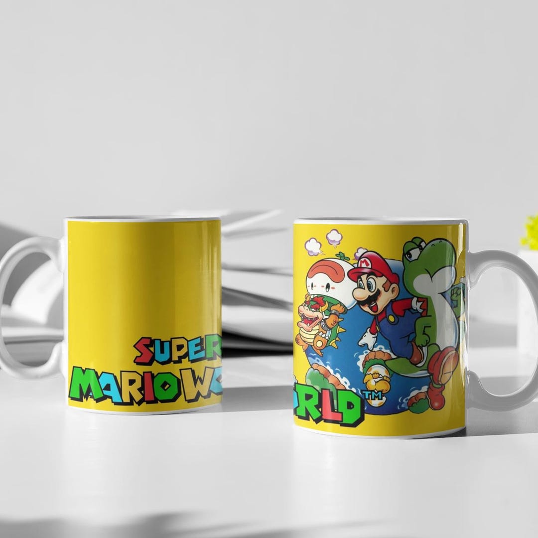 Super Mario World Coffee Mug Video Game Drink Tea Caffeine Morning 11oz ...