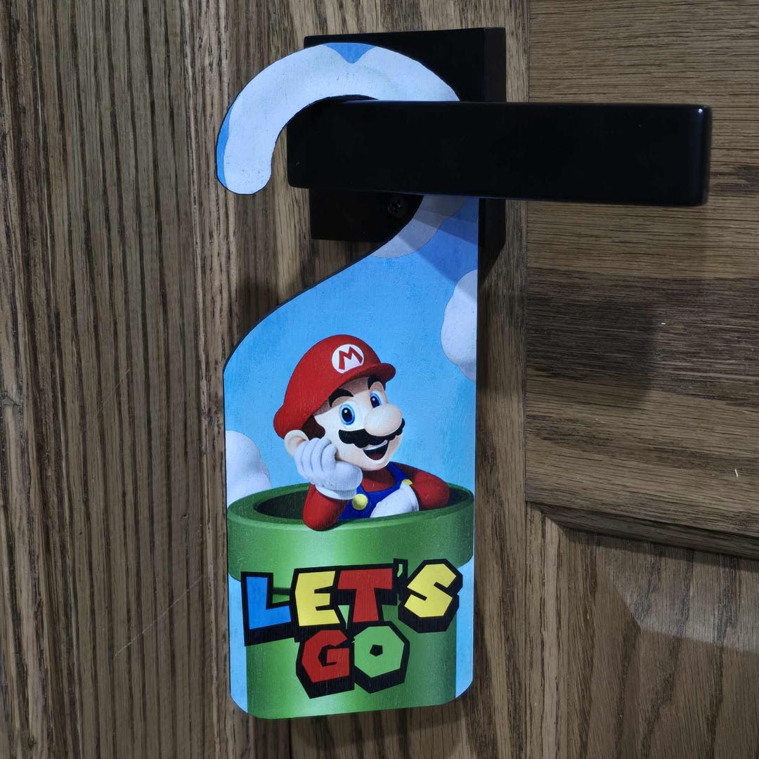Super Mario Pipe Door Hanger SMB1 Sign NES Welcome Funny Children Retro ...