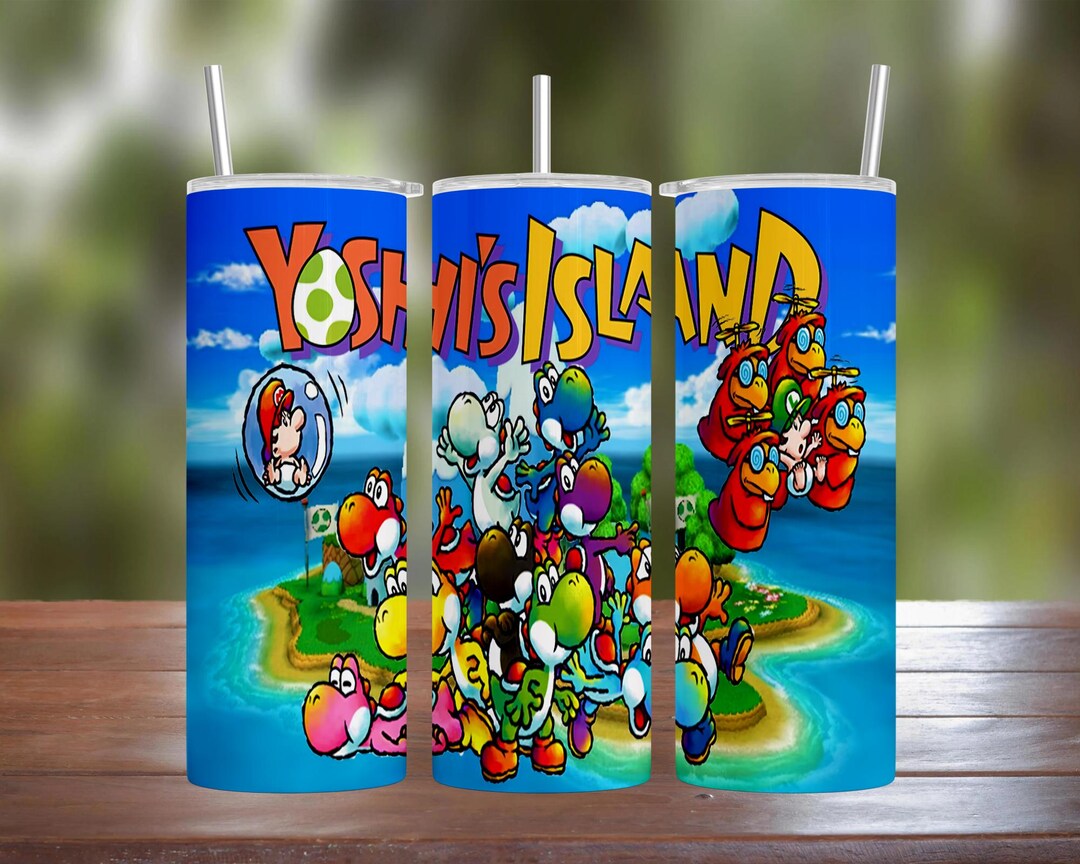 Yoshi's Island 20oz 30oz Stainless Steel Tumbler Straw Lid Video Games ...
