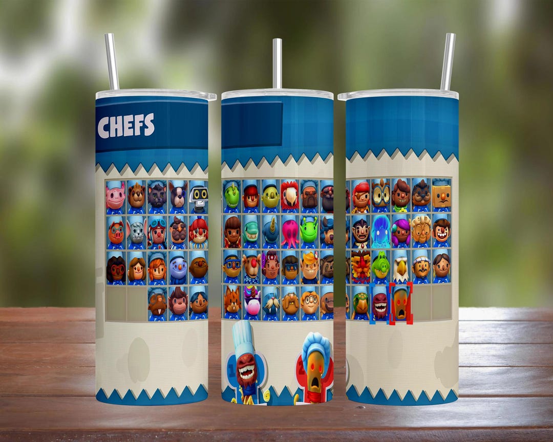 Overcooked Chefs List 20oz 30oz Stainless Steel Tumbler Straw Lid Video ...