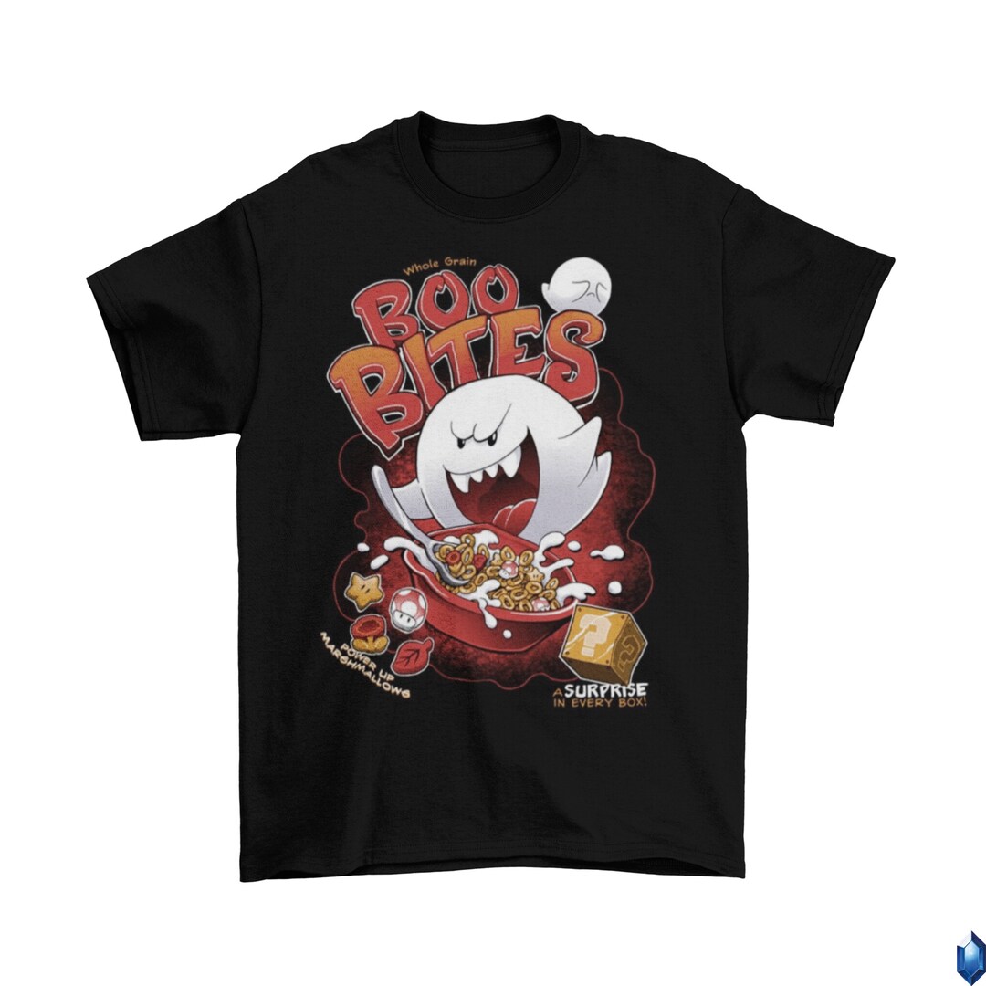Nintendo Boo Bites Cereal T-shirt Unisex Cotton Funny Sizes Ghost ...