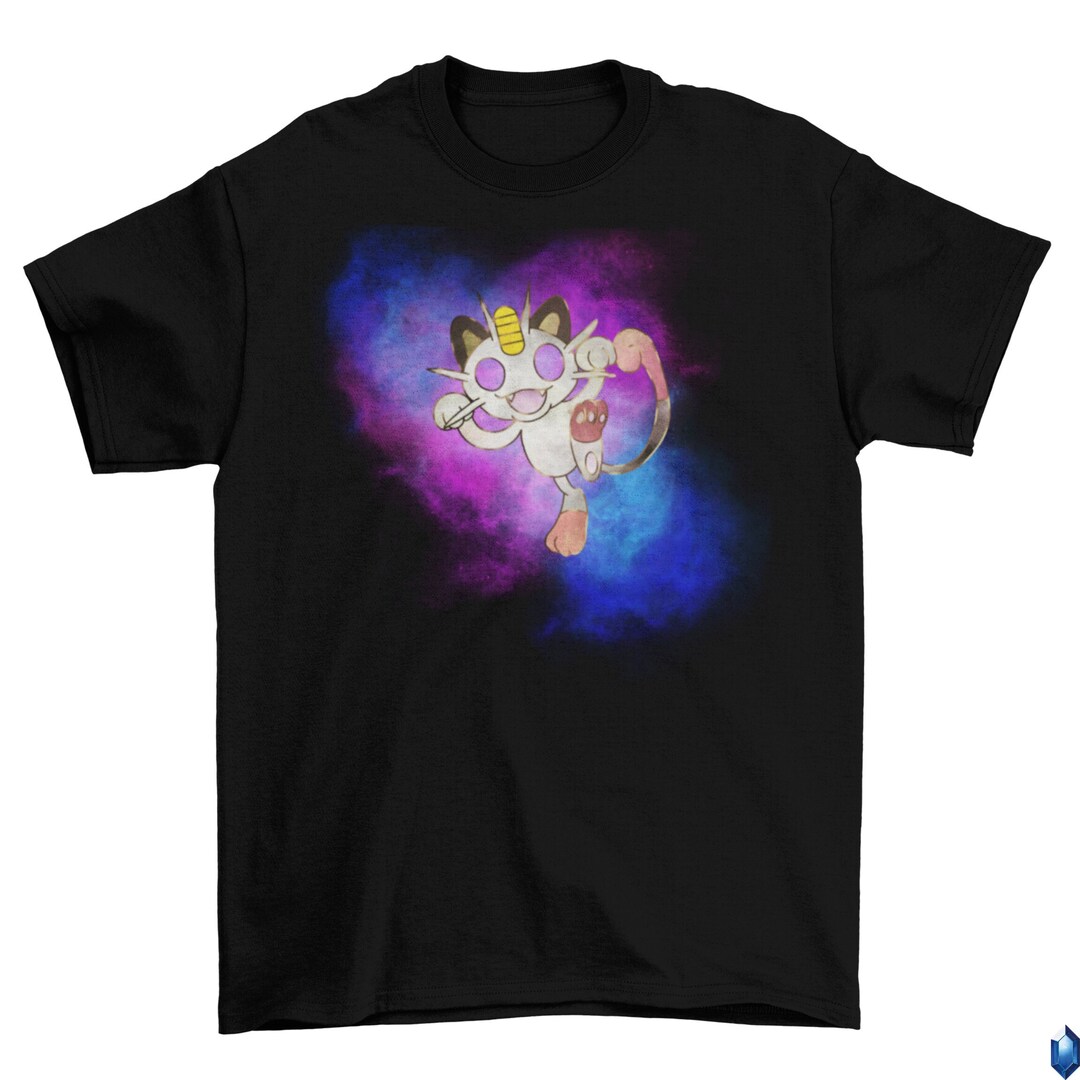 Meowth Galaxy Background T-shirt Unisex Cotton TV Sizes Video Game ...