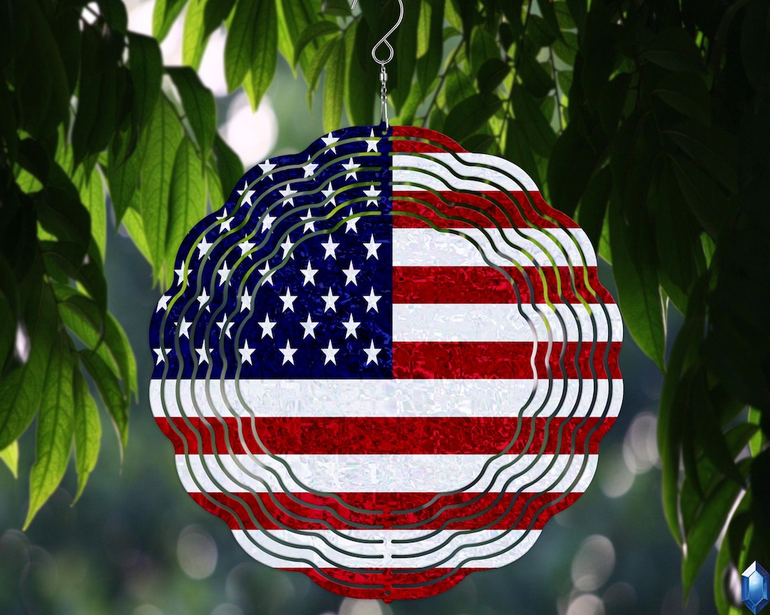 US Patriotic Flag 3, 6, & 10inch Wind Spinners Birthday Christmas Gift ...