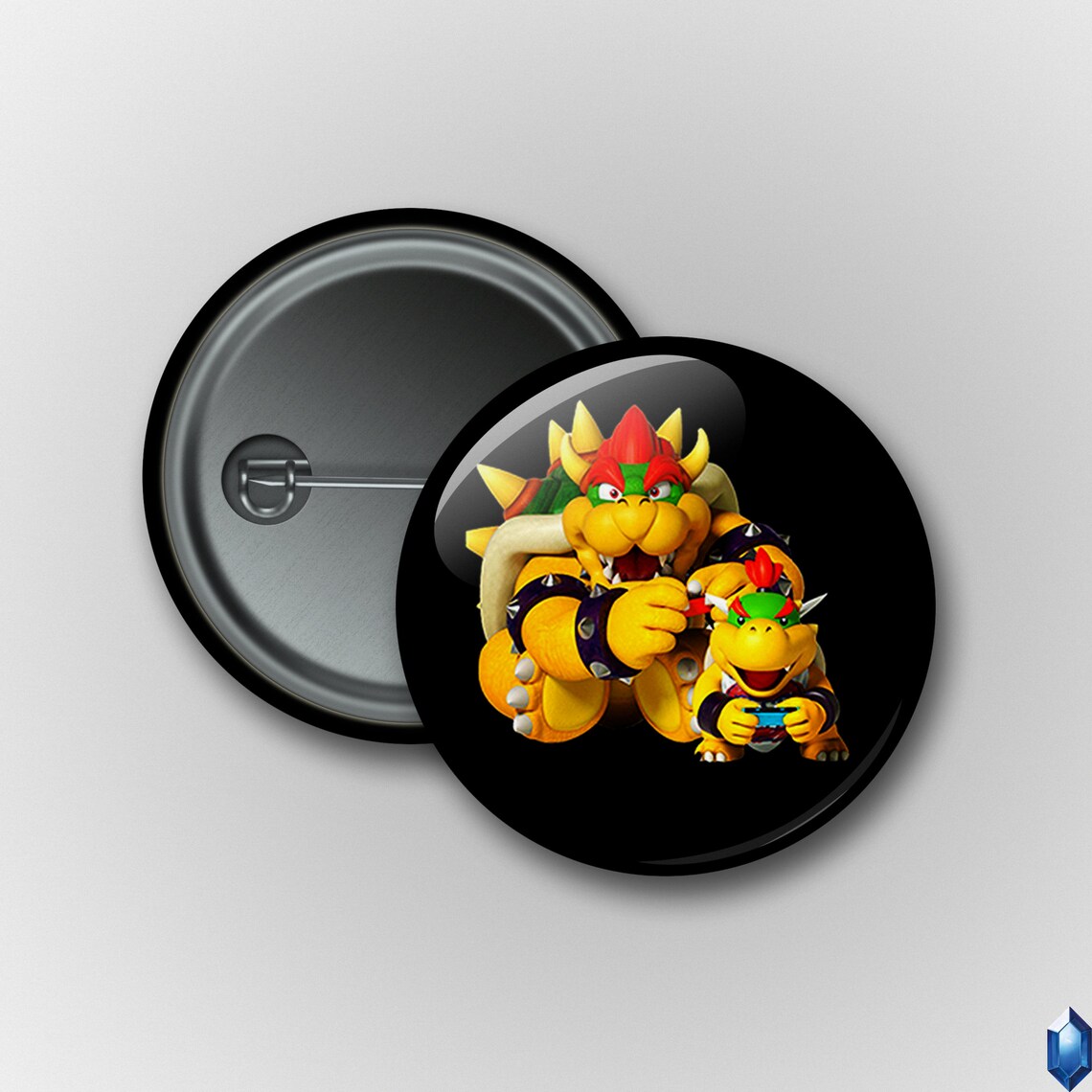 Bowser & Bowser Jr. Super Mario Pin Buttons Badge Magnet - Etsy