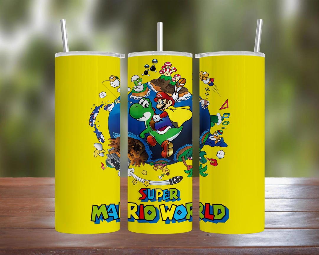 Super Mario World Japanese Cover Art 20oz 30oz Stainless Steel Tumbler ...