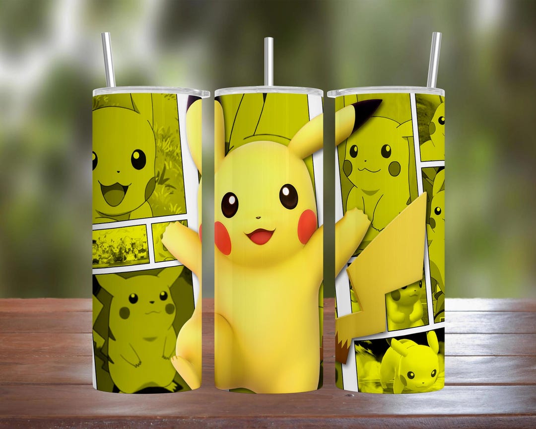 Pikachu Comic Style 20oz 30oz Stainless Steel Tumbler W/ Straw & Lid ...