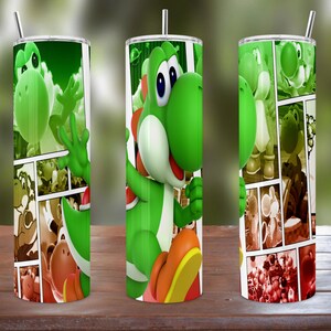Yoshi Comic Style 20oz 30oz Stainless Steel Tumbler W/ Straw Lid 2022 ...