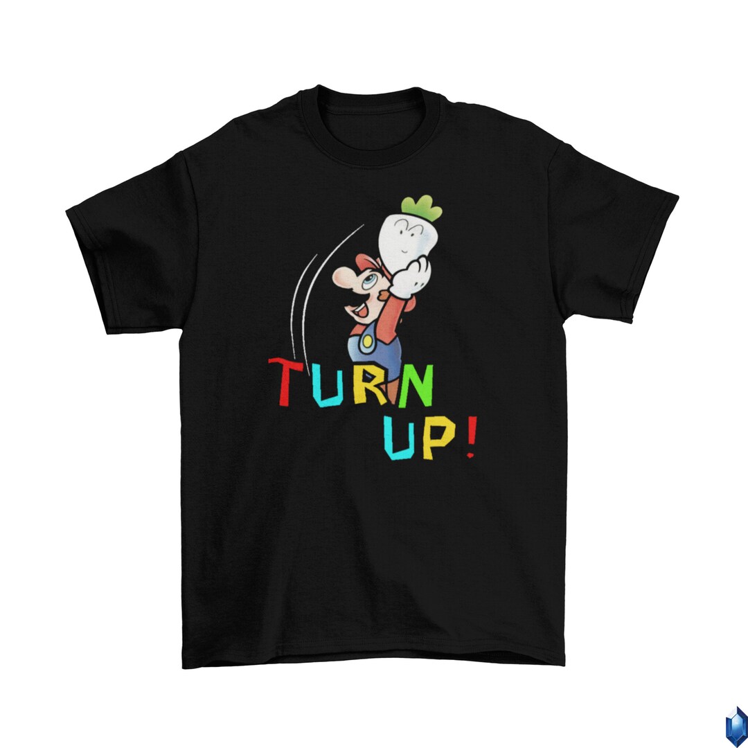 Super Mario Turn up T-shirt Unisex Cotton Adult Sizes Turnip SMB2 ...