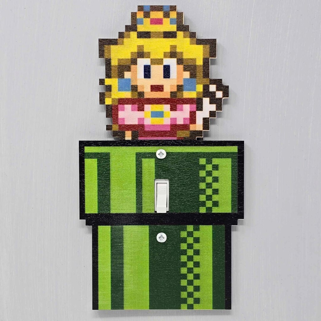 Peach Pipe Light Switch Cover SMB1 Luigi Video Games Kids SNES Retro ...