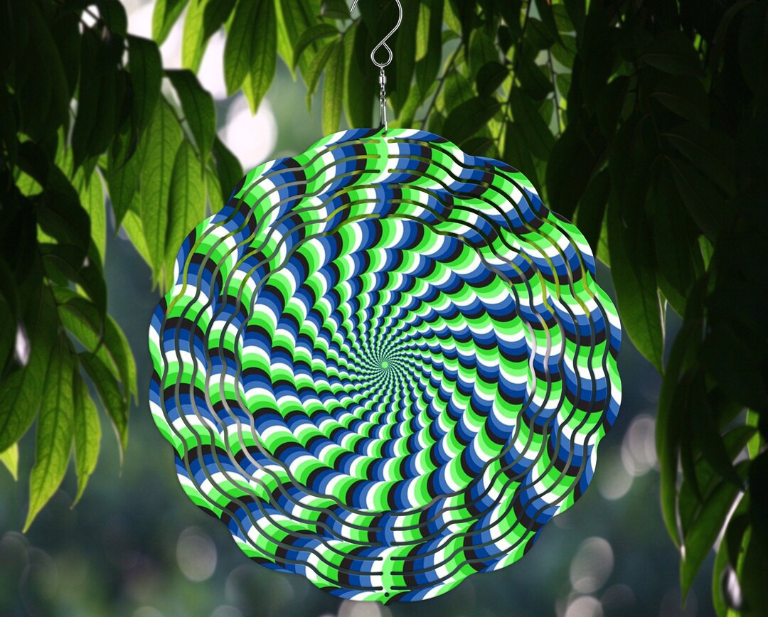 Optical Illusion V6 3, 6 & 10inch Wind Spinners Layered Moving Spiral ...