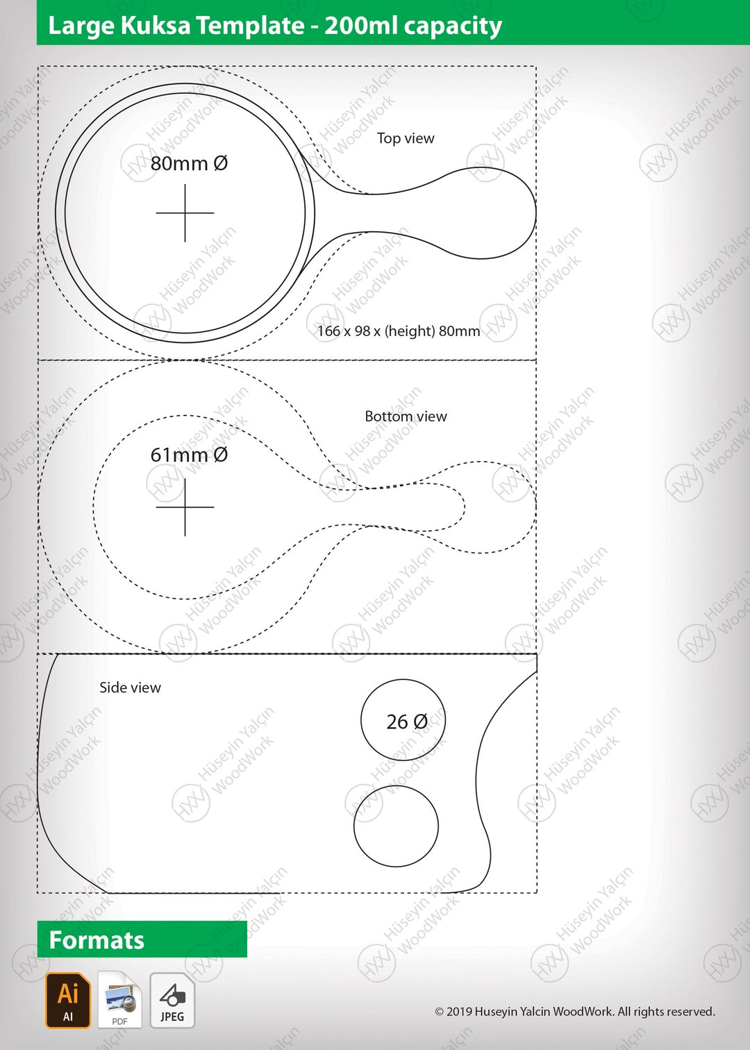 Large Kuksa Template 1, Wooden Cup Drawing, Guksi Template, Coffee Cup ...