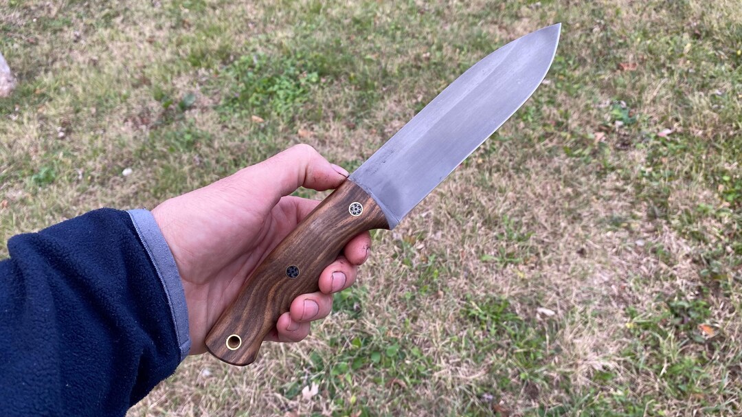 Big Hunting Knife With Leather Sheath, Bushcraft Knife, Camping Knife ...