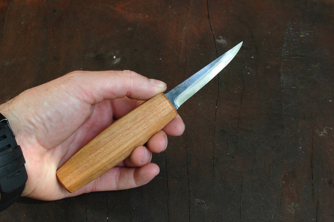Sloyd Knife 80mm Curved Blade, Wood Carving Knife, Spoon Carving Knife ...