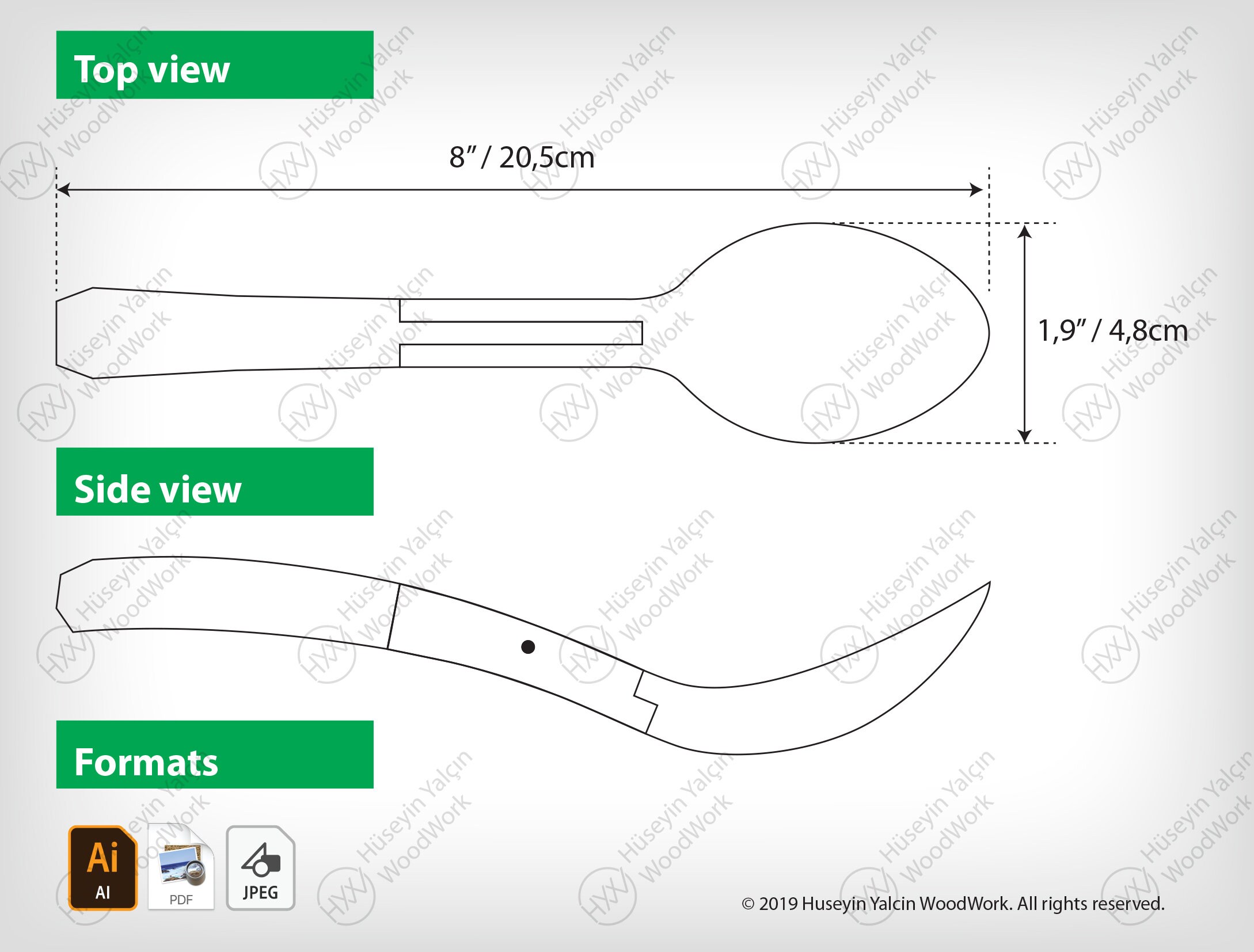 Folding Spoon Template Spoon Drawing Wooden Spoon Template - Etsy