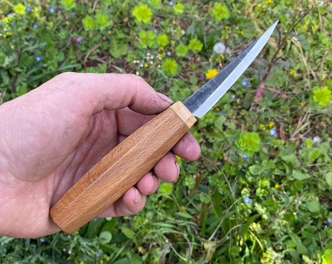 Hollow Ground Sloyd Knife 88mm, Wood Carving Knife, Spoon Carving Knife ...